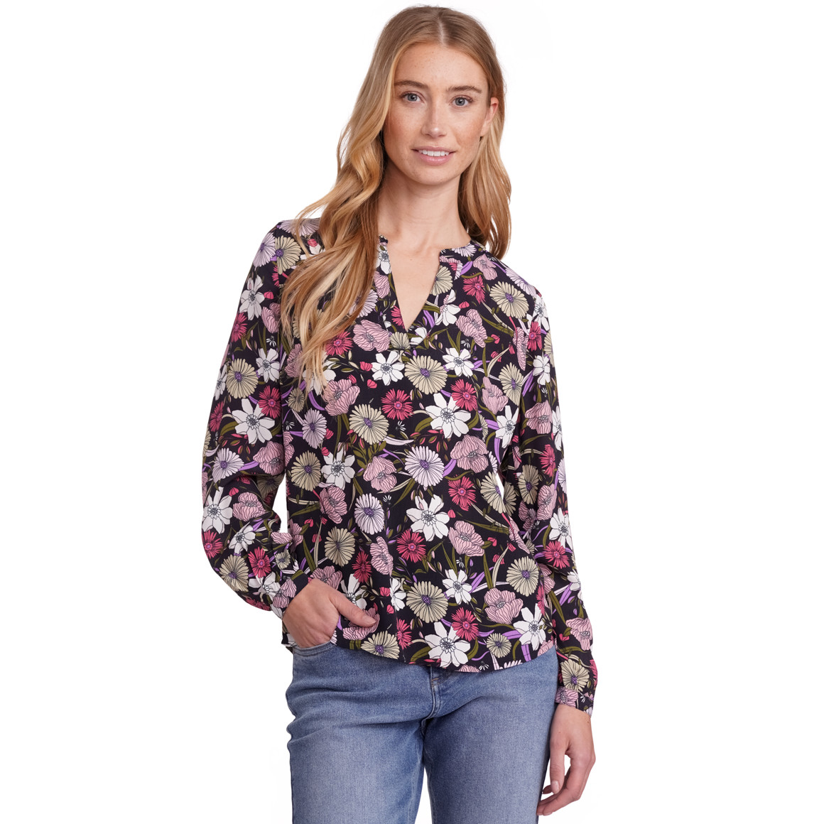 Damen Bluse mit floralem Allover-Print | Ernsting's family